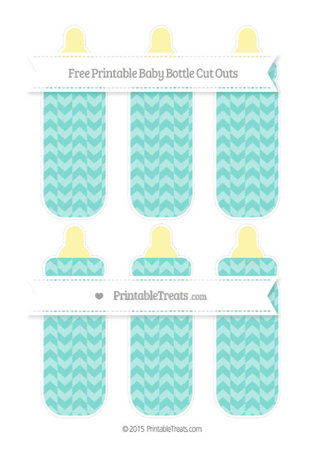 Tiffany Blue Herringbone Pattern Medium Baby Bottle Cut Outs ...