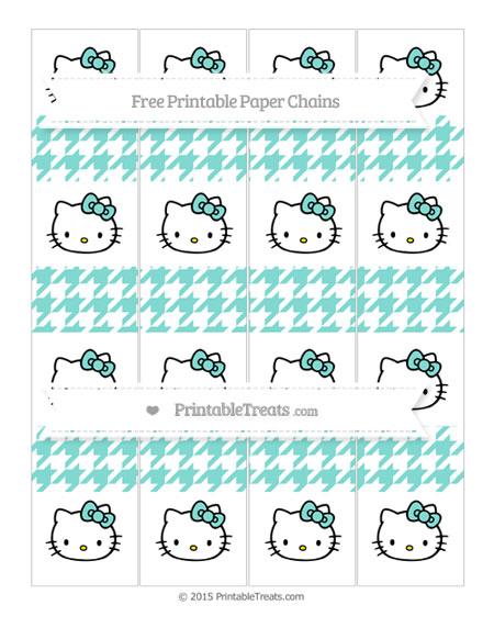 Free Tiffany Blue Houndstooth Pattern Hello Kitty Paper Chains ...
