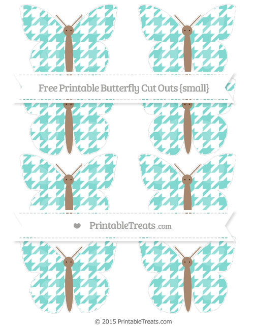 Free Tiffany Blue Houndstooth Pattern Small Butterfly Cut Outs ...