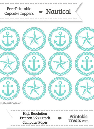 Free Tiffany Blue Moroccan Tile Nautical Cupcake Toppers — Printable ...