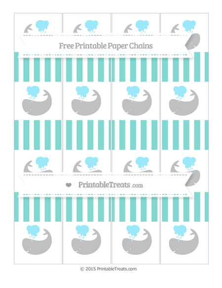 Free Tiffany Blue Striped Whale Paper Chains — Printable Treats.com