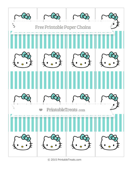 Free Tiffany Blue Thin Striped Pattern Hello Kitty Paper Chains ...