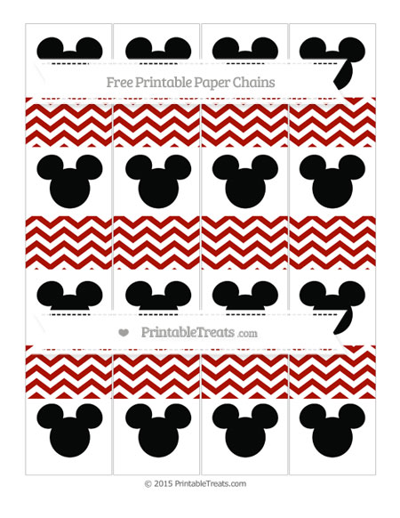 Free Turkey Red Chevron Mickey Mouse Paper Chains — Printable Treats.com