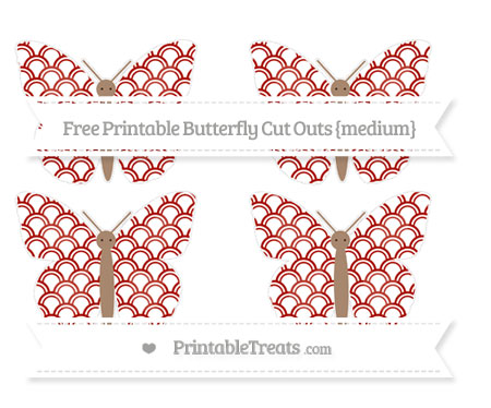 Free Turkey Red Fish Scale Pattern Medium Butterfly Cut Outs ...