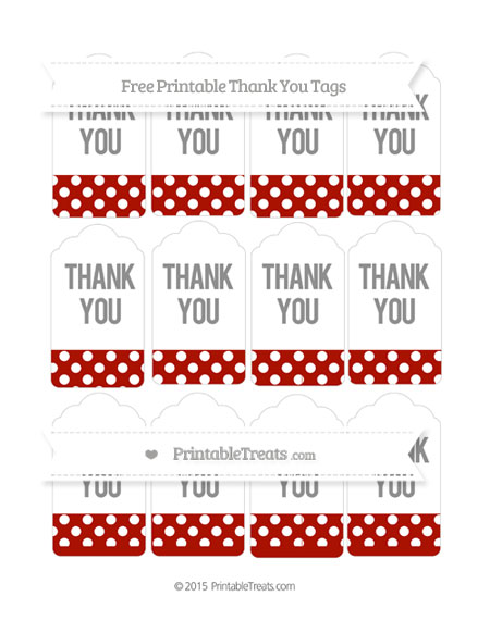 Free Turkey Red Polka Dot Thank You Tags — Printable Treats.com
