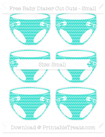 Turquoise Herringbone Pattern Small Baby Diaper Cut Outs — Printable ...