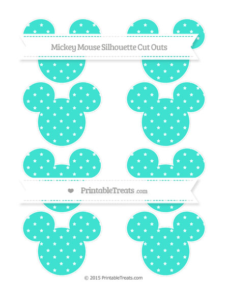 Turquoise Star Pattern Small Mickey Mouse Silhouette Cut Outs ...