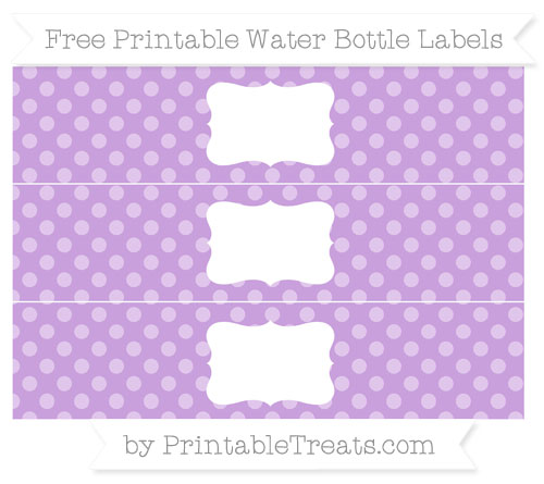 Wisteria Dotted Pattern DIY Water Bottle Labels — Printable Treats.com