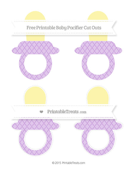 Wisteria Moroccan Tile Medium Baby Pacifier Cut Outs — Printable Treats.com