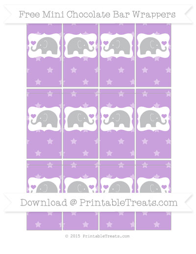 Wisteria Star Pattern Elephant Mini Chocolate Bar Wrappers — Printable ...