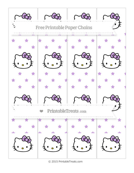 Free Wisteria Star Pattern Hello Kitty Paper Chains — Printable Treats.com
