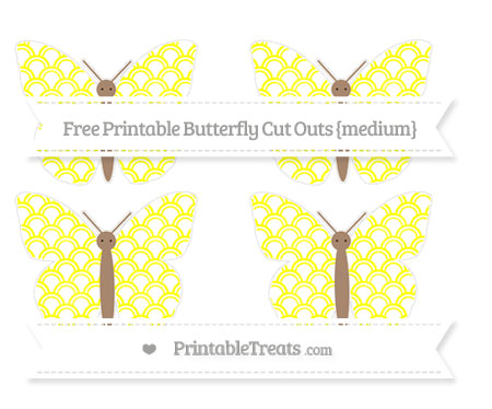 Free Yellow Fish Scale Pattern Medium Butterfly Cut Outs — Printable ...