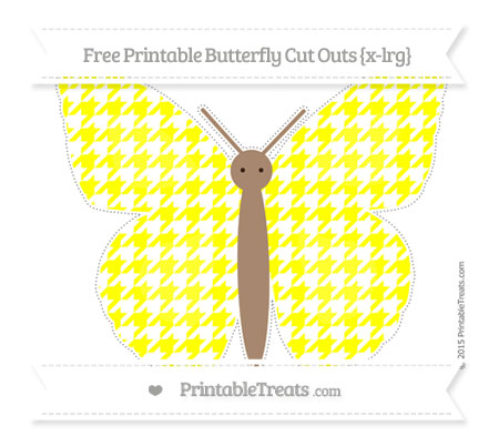 Free Yellow Houndstooth Pattern Extra Large Butterfly Cut Outs ...