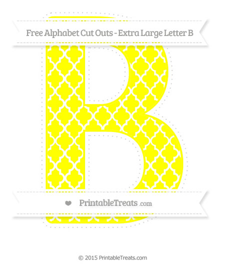 Free Yellow Moroccan Tile Extra Large Capital Letter B Cut Outs ...