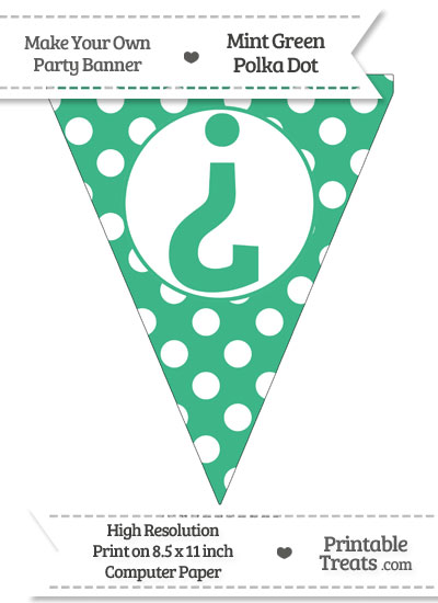 Mint Green Polka Dot Pennant Flag with Inverted Question Mark ...