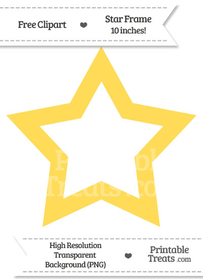 Mustard Yellow Star Frame Clipart — Printable Treats.com