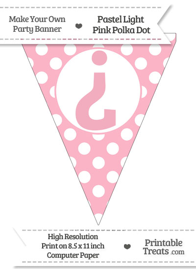 Pastel Light Pink Polka Dot Pennant Flag with Inverted Question Mark ...