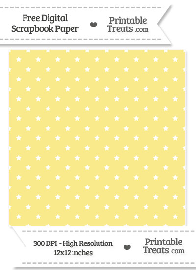 Pastel Yellow Stars Digital Paper — Printable Treats.com