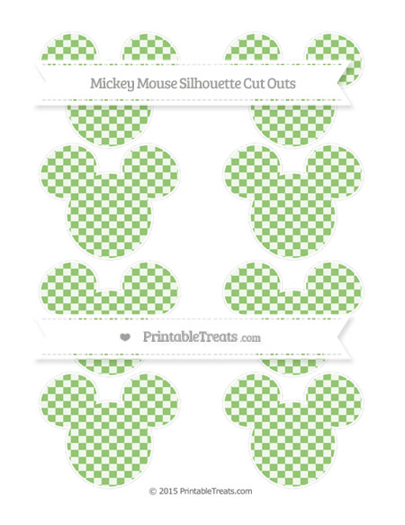 Pistachio Green Checker Pattern Small Mickey Mouse Silhouette Cut Outs ...