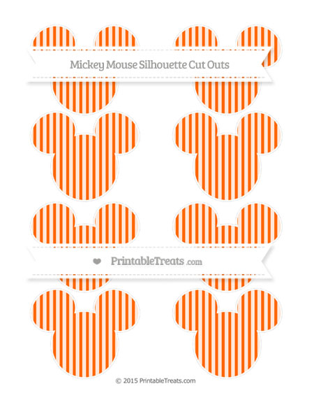 Safety Orange Striped Small Mickey Mouse Silhouette Cut Outs ...