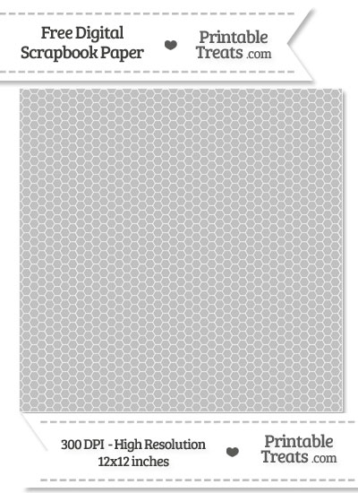 Silver Mini Honeycomb Digital Paper — Printable Treats.com