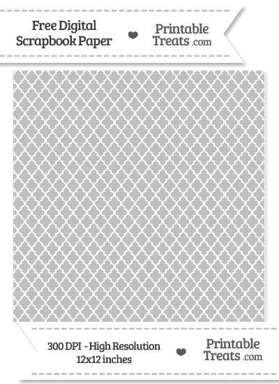 Silver Moroccan Tile Digital Paper — Printable Treats.com
