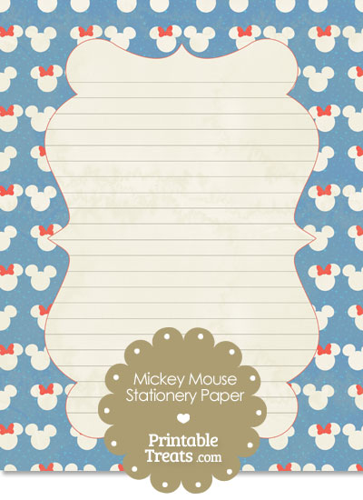 Vintage Minnie and Mickey Snow Theme Stationery Paper — Printable ...