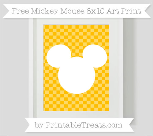 Free Amber Checker Pattern Mickey Mouse 8×10 Art Print — Printable ...