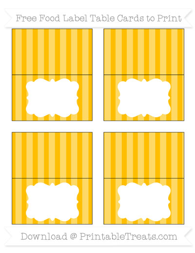 Free Amber Striped Simple Food Labels — Printable Treats.com