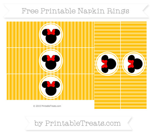 Free Amber Thin Striped Pattern Minnie Mouse Napkin Rings — Printable ...