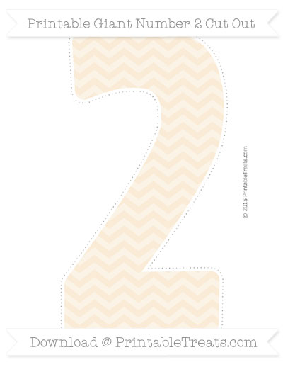 Antique White Chevron Giant Number 2 Cut Out — Printable Treats.com