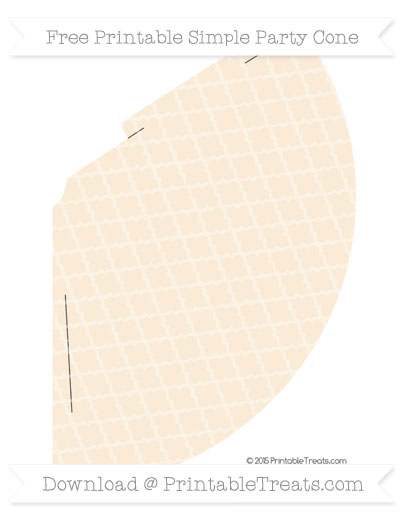 Free Antique White Moroccan Tile Simple Party Cone — Printable Treats.com