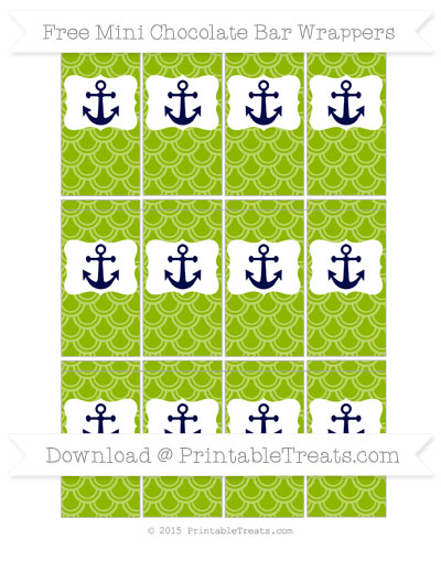 Apple Green Fish Scale Pattern Nautical Mini Chocolate Bar Wrappers ...