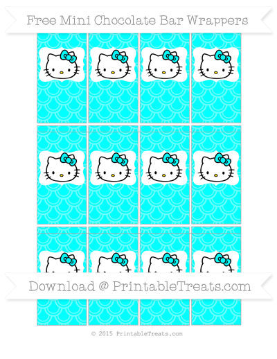 Free Aqua Blue Fish Scale Pattern Hello Kitty Mini Chocolate Bar ...