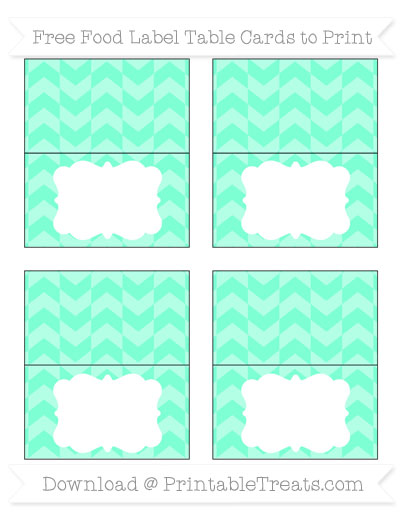 Free Aquamarine Herringbone Pattern Simple Food Labels — Printable ...