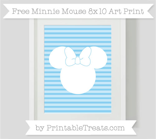 Free Baby Blue Horizontal Striped Minnie Mouse 8×10 Art Print ...