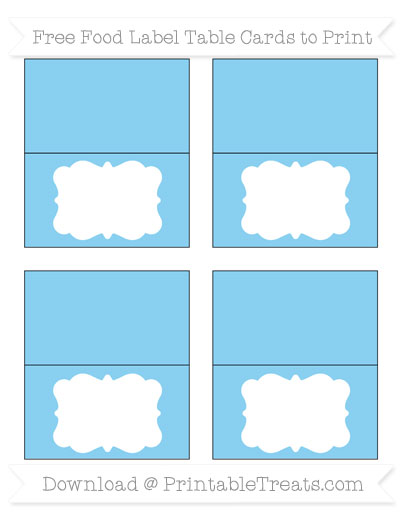 Free Baby Blue Simple Food Labels — Printable Treats.com