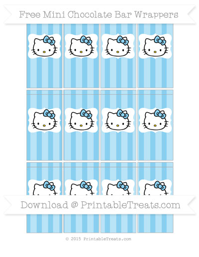 Free Baby Blue Striped Hello Kitty Mini Chocolate Bar Wrappers ...