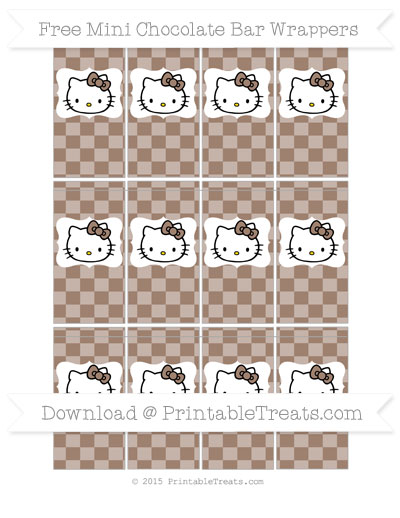 Free Beaver Brown Checker Pattern Hello Kitty Mini Chocolate Bar ...