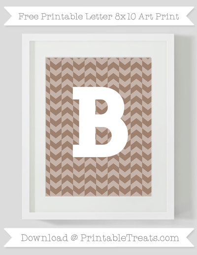 Beaver Brown Herringbone Pattern Letter B 8×10 Art Print — Printable ...