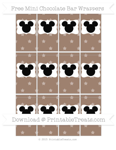 Free Beaver Brown Star Pattern Mickey Mouse Mini Chocolate Bar Wrappers ...