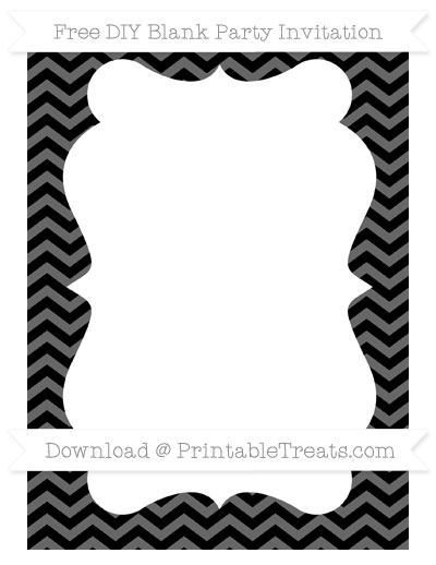 Free Black Chevron Blank Invitation — Printable Treats.com