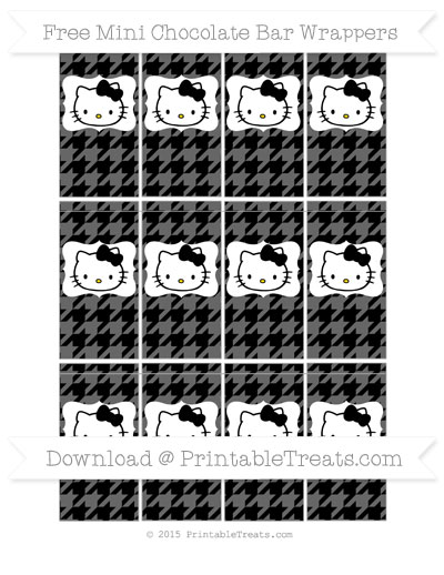 Free Black Houndstooth Pattern Hello Kitty Mini Chocolate Bar Wrappers ...