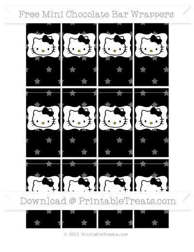 Free Black Star Pattern Hello Kitty Mini Chocolate Bar Wrappers ...