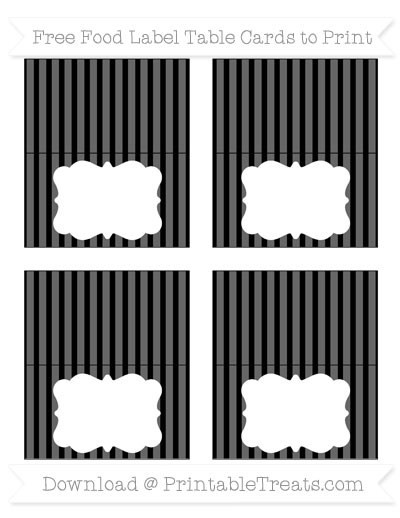Free Black Thin Striped Pattern Simple Food Labels — Printable Treats.com