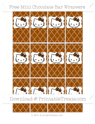 Free Brown Moroccan Tile Hello Kitty Mini Chocolate Bar Wrappers ...