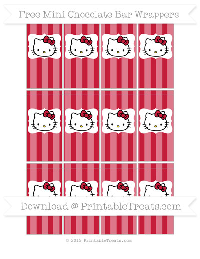 Free Cardinal Red Striped Hello Kitty Mini Chocolate Bar Wrappers ...