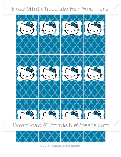 Free Cerulean Blue Moroccan Tile Hello Kitty Mini Chocolate Bar ...