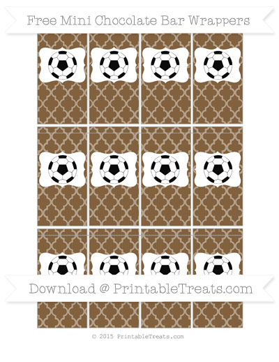 Free Coyote Brown Moroccan Tile Soccer Ball Mini Chocolate Bar Wrappers ...