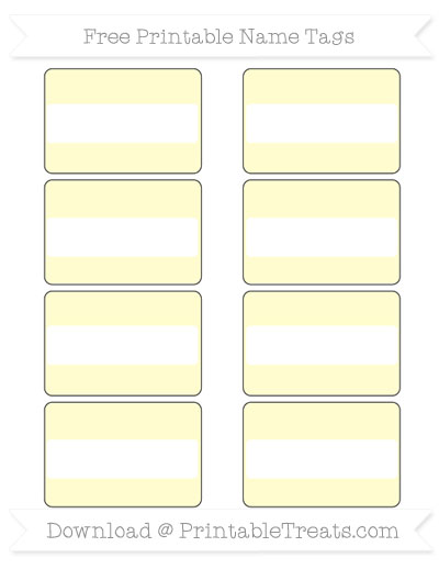 Free Cream Simple Name Tags — Printable Treats.com